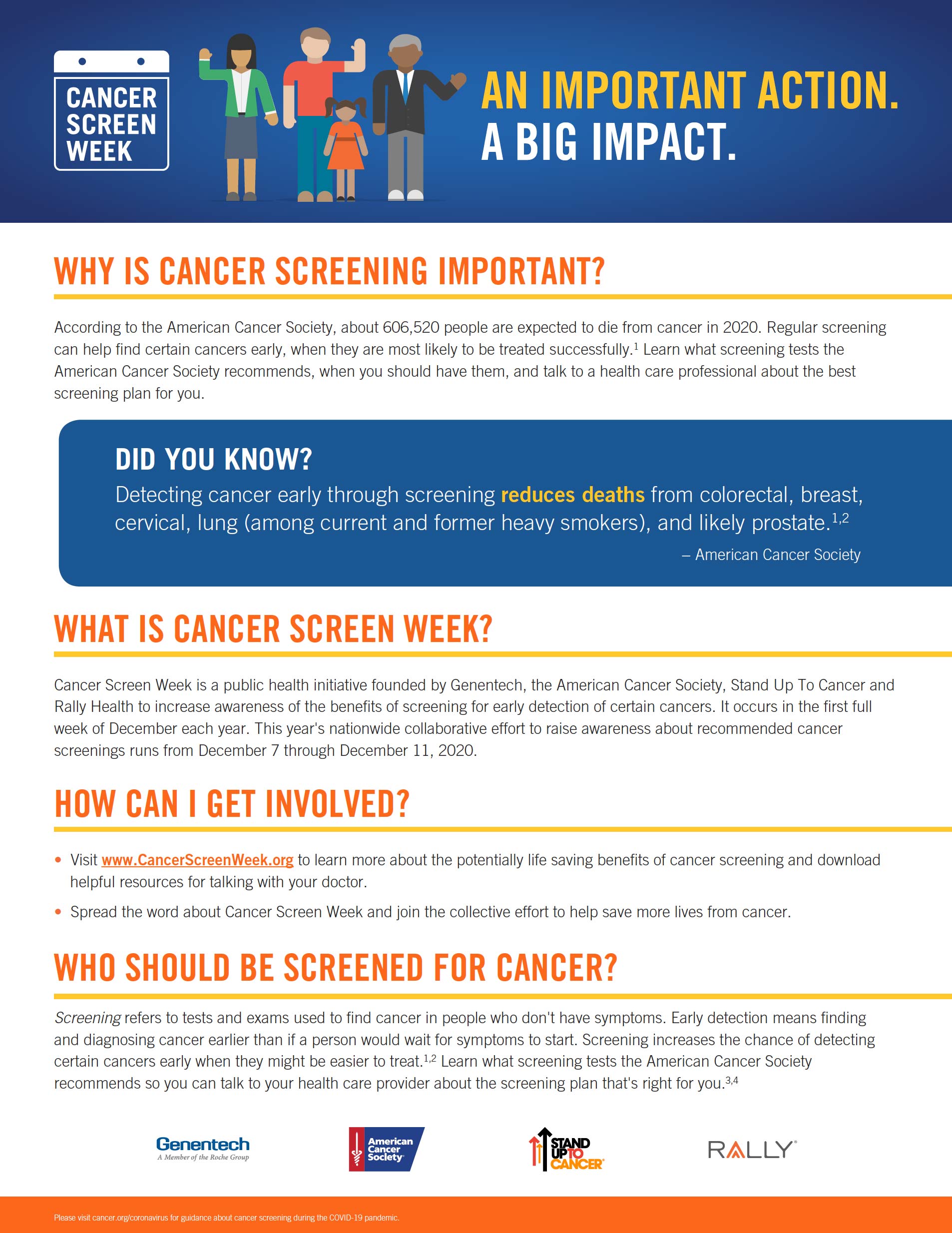 Cancer Screen Week 2020 | Alliance Cancer Care